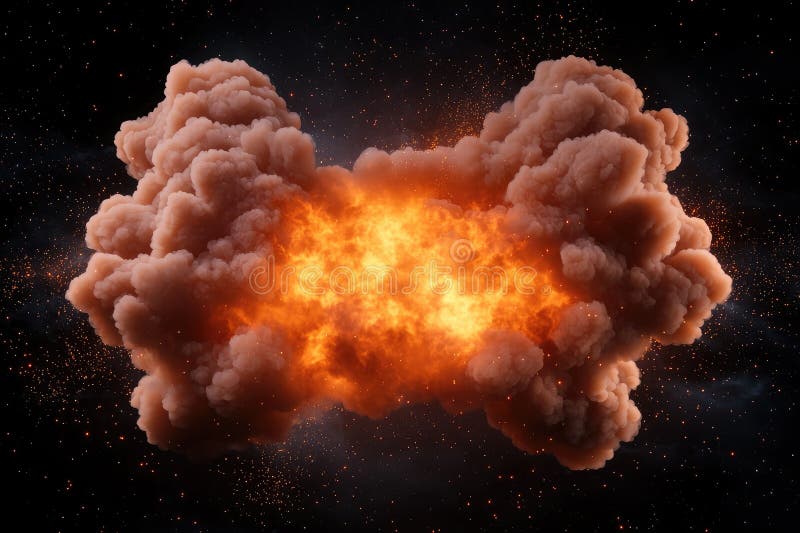 A Dramatic Explosion Showcasing Vibrant Flames and Billowing Smoke ...