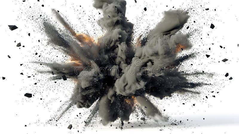 Dramatic Explosion with Smoke and Debris Stock Illustration ...