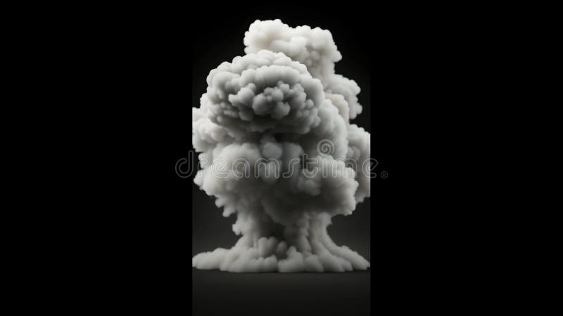 Dramatic Explosion with Smoke and Fiery Flames Erupting in Darkness ...