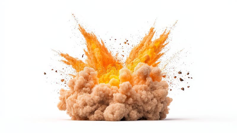 Dramatic Explosion with Smoke and Fire Effects Stock Illustration ...