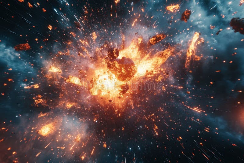 Dramatic Explosion in Space Showcases Vibrant Colors and Dynamic Motion ...