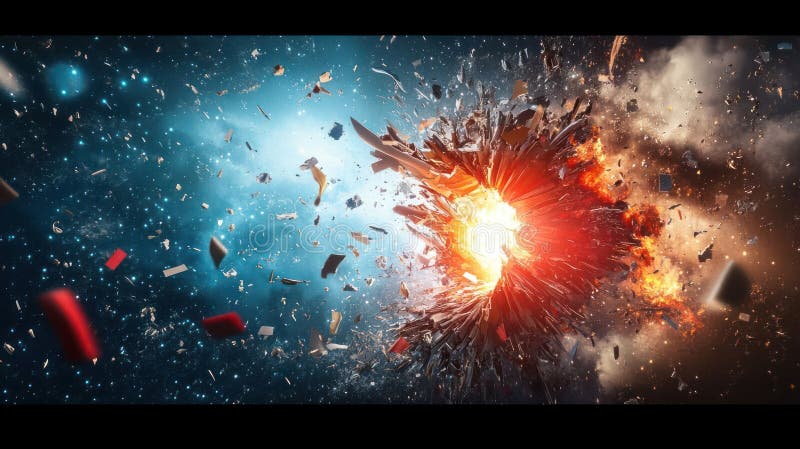 A Dramatic Explosion in Space, Showcasing Vibrant Colors and Dynamic ...