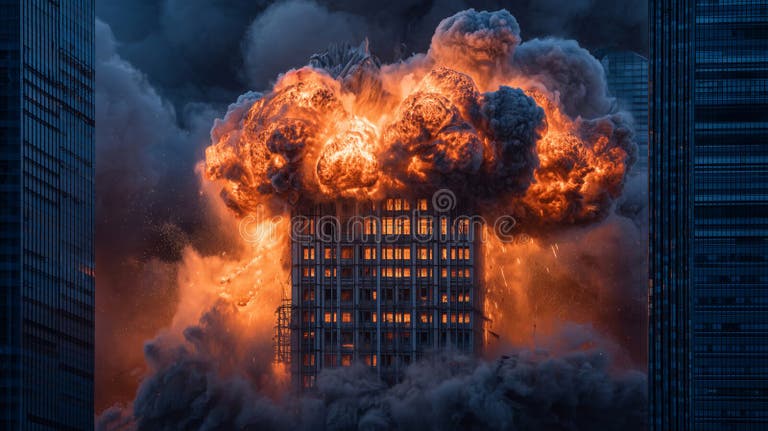 Dramatic Explosion Unfolds As Windows Shatter and Flames Engulf ...