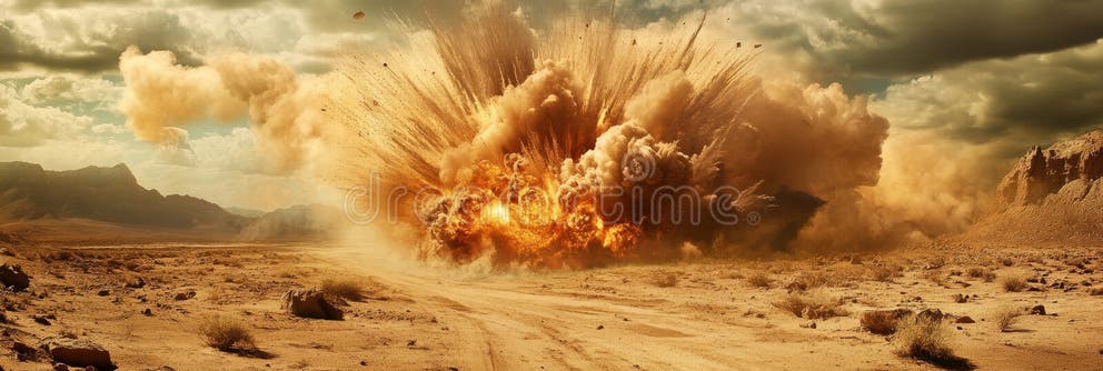 A Dramatic Explosion in a Vast Desert Creates a Stunning Display of ...