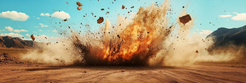 A Dramatic Explosion in a Vast Desert Landscape Captured in Stunning ...