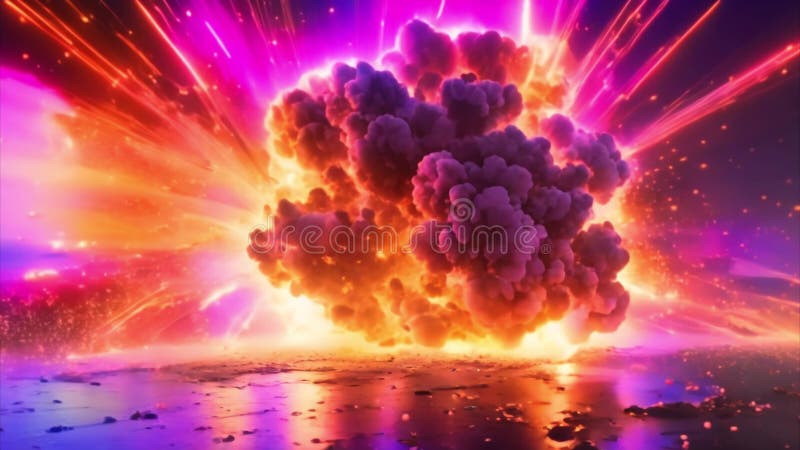 A Dramatic Explosion in a Vivid Color Palette Stock Video - Video of ...