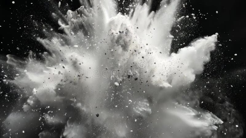 Dramatic Explosion of White Powder Creates a Striking Visual Effect in ...