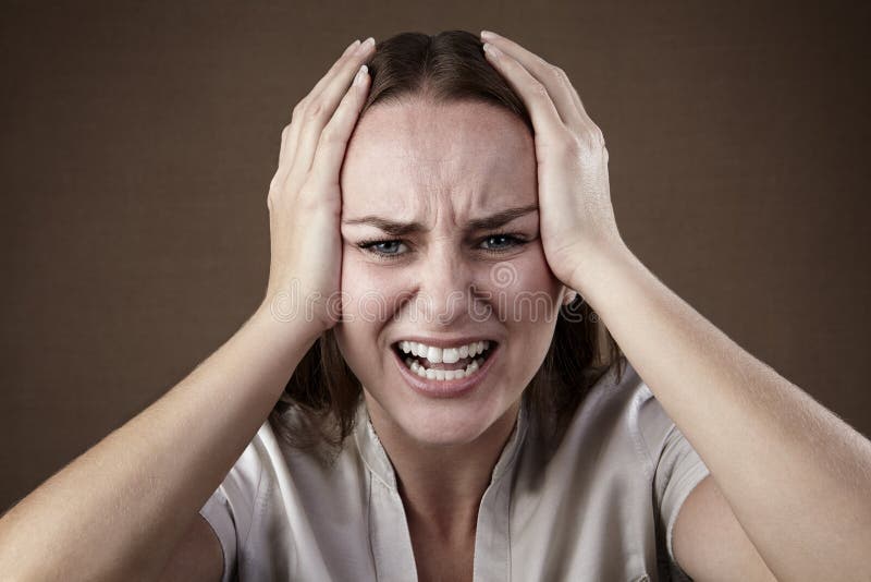 Dramatic expression stock image. Image of brunette, disgusted - 35934981