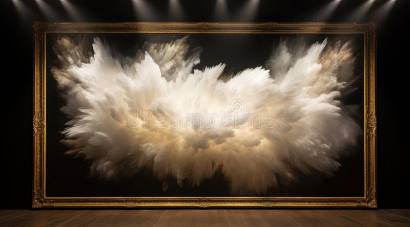 Dramatic Feather Cloud in Ornate Frame Stock Illustration ...