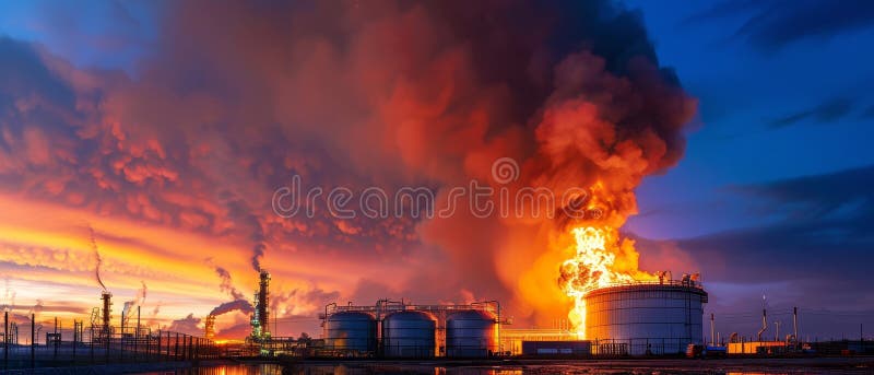 Industrial Plant Dramatic Fiery Explosion Stock Photos - Free & Royalty ...