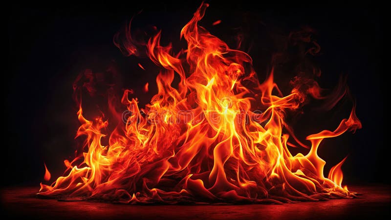 Dramatic Fiery Red Flames Silhouette a Graphic Design Element for ...