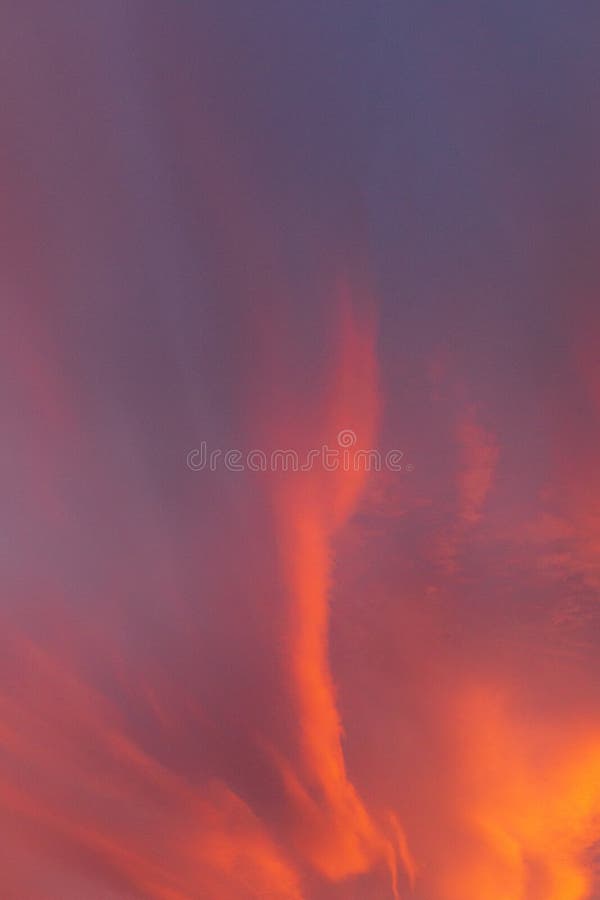 Dramatic Fiery Sky Sunset Cloudscape at Dusk Stock Photo - Image of ...