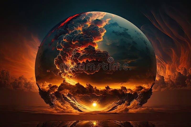 A Dramatic, Fiery Sunrise Over a Globe Stock Photo - Image of tide ... A Dramatic, Fiery Sunrise Over a Globe Stock Photo - Image of tide ...