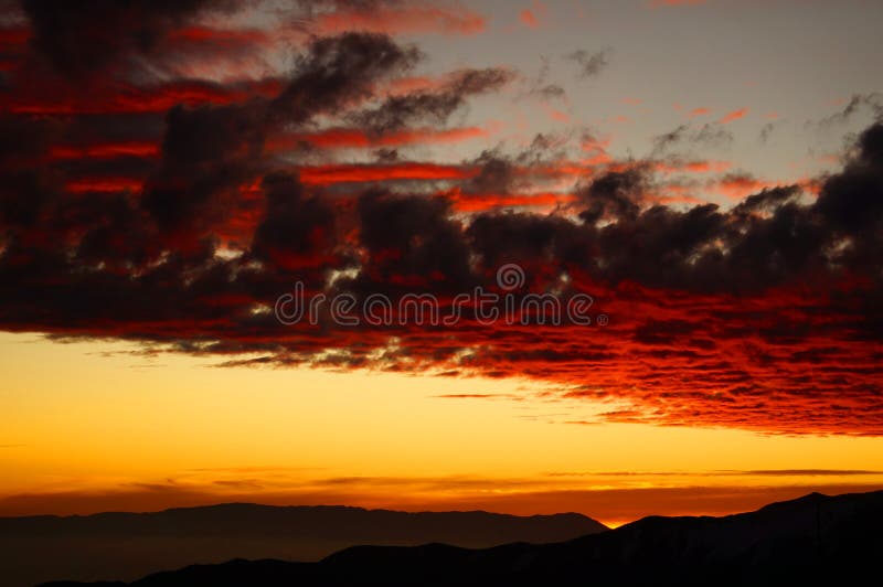 Fiery cloud red sunset sun stock photo. Image of sunset - 182465248