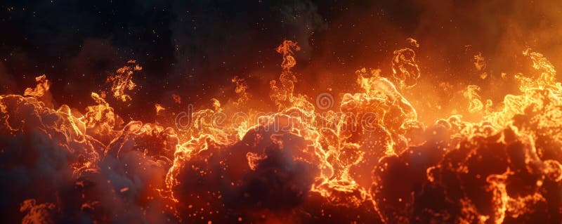A Dramatic Fire Background with Intense Flames Roaring Against a Dark ...