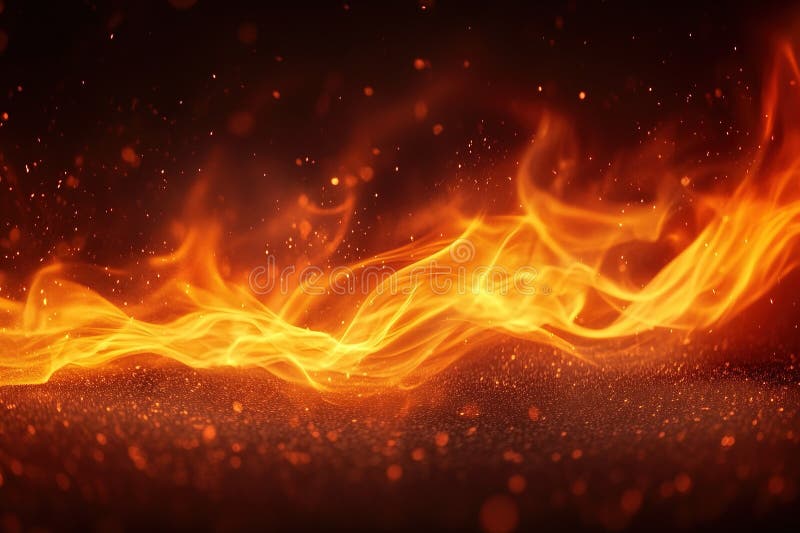 A Dramatic Fire on a Black Background, Intense and Artistic, Design ...