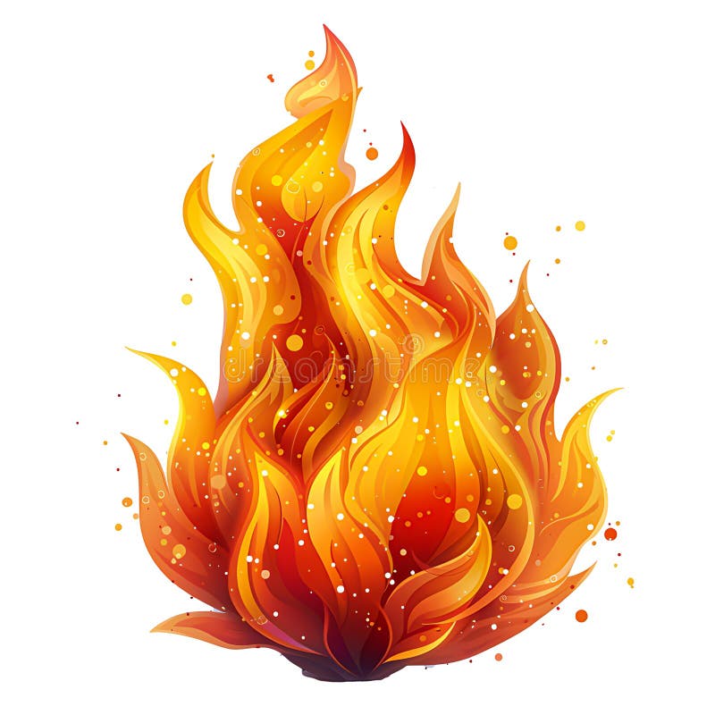 Dramatic Fire Blaze with Intense Flames and Smoke Stock Illustration ...