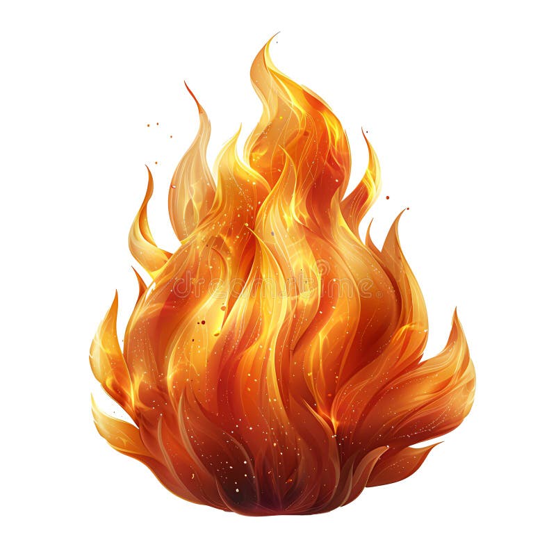 Dramatic Fire Blaze with Intense Flames and Smoke Stock Illustration ...