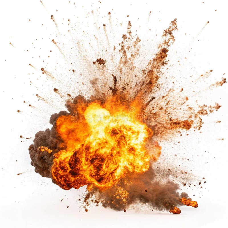 Fire Explosion Isolated on White Background Stock Illustration ...