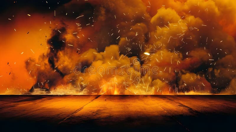 Dramatic Fire Explosion with Sparks and Smoke Background Stock ...