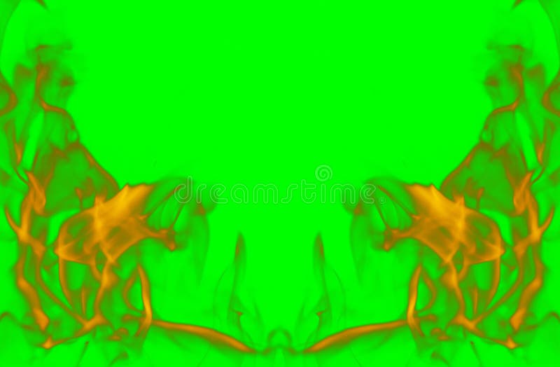 Flames Over a Green Screen stock photo. Image of motion - 367858614