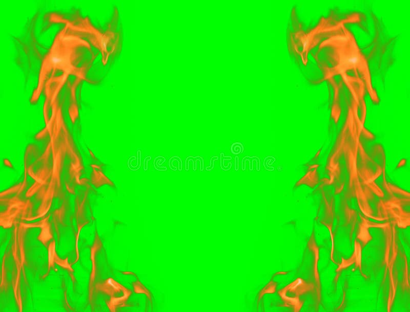 Flames Over a Green Screen stock image. Image of keyable - 367858617