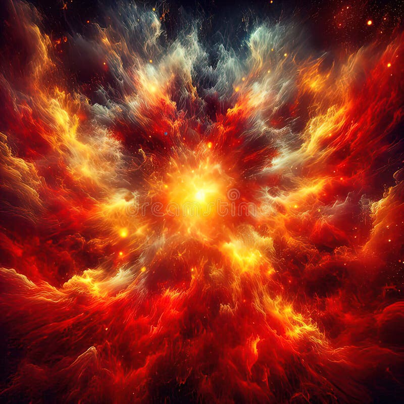 Dramatic Fire and Smoke Effect, Bright and Hot Hellish Abstract or ...