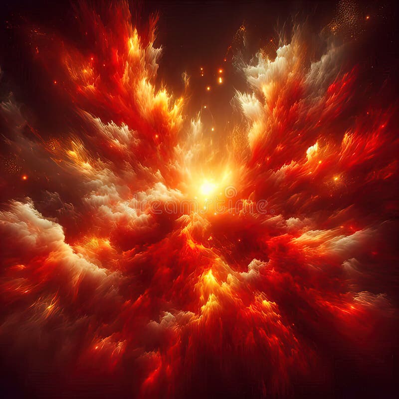 Dramatic Fire and Smoke Effect, Bright and Hot Hellish Abstract or ...