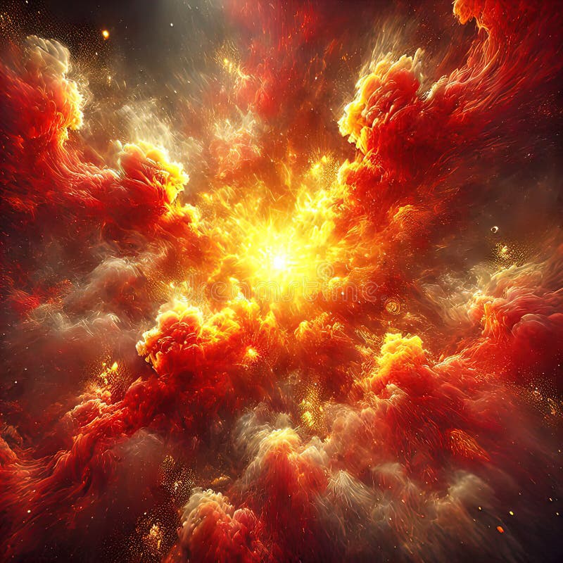 Dramatic Fire and Smoke Effect, Bright and Hot Hellish Abstract or ...