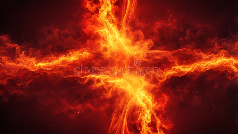 Dramatic Fire and Smoke Effect Glowing Red and Yellow Colors Exploding ...