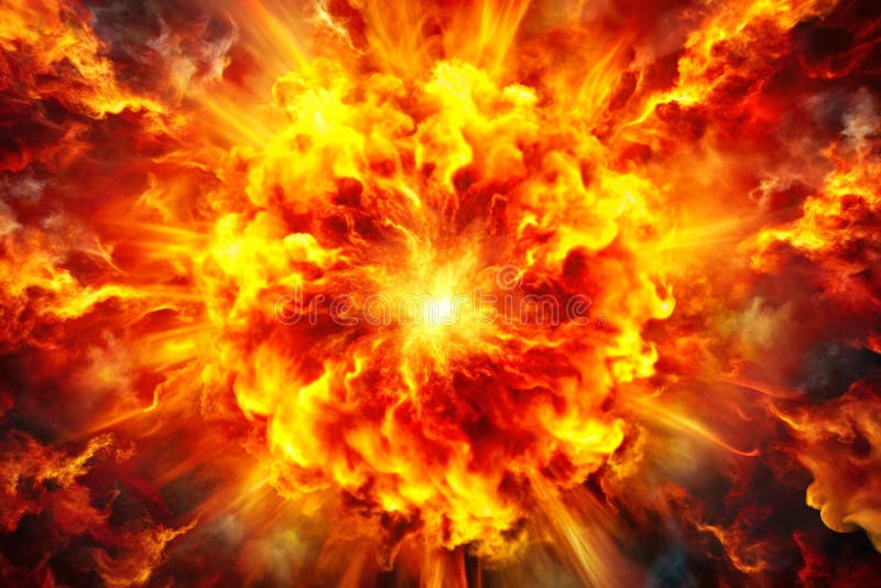 Dramatic Fire and Smoke Explosion Stock Illustration - Illustration of ...