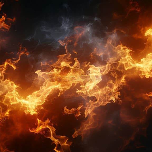 Dramatic Fire Themed Abstract Background with Flames Glowing Embers and ...