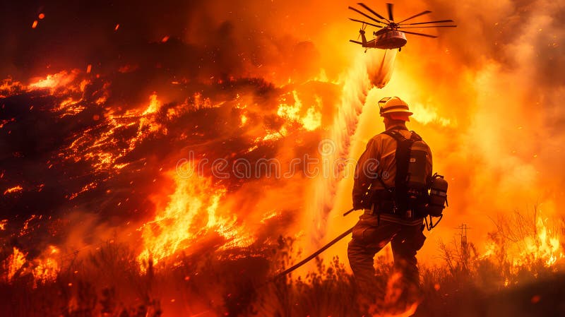 Dramatic Firefighting Helicopter Operation during Intense Wildfire ...
