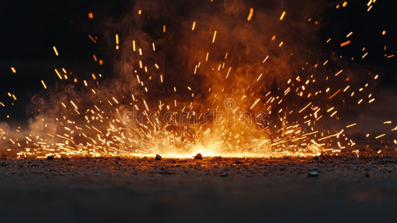 Firework Explosion in the Night Sky Celebrating Happy New Year 2024 ...