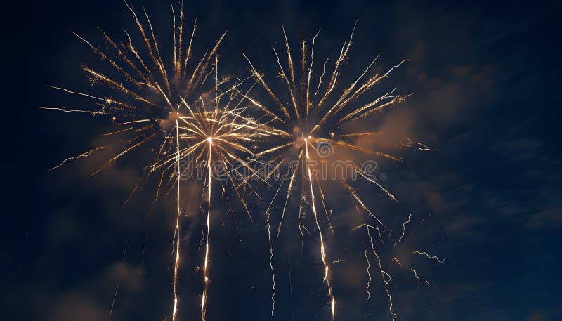Dramatic Fireworks Display in Night Sky, Vibrant Celebration, Festive ...
