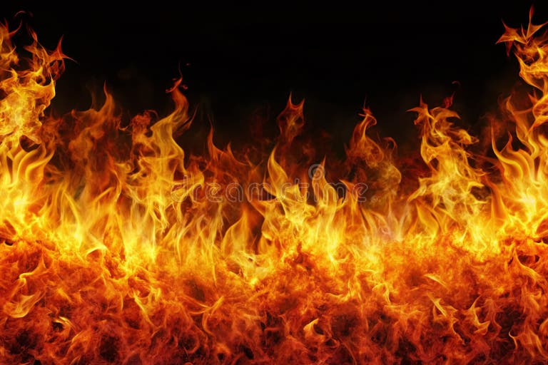 Dramatic Flame Border Design Element Isolated Inferno Line for Graphic ...