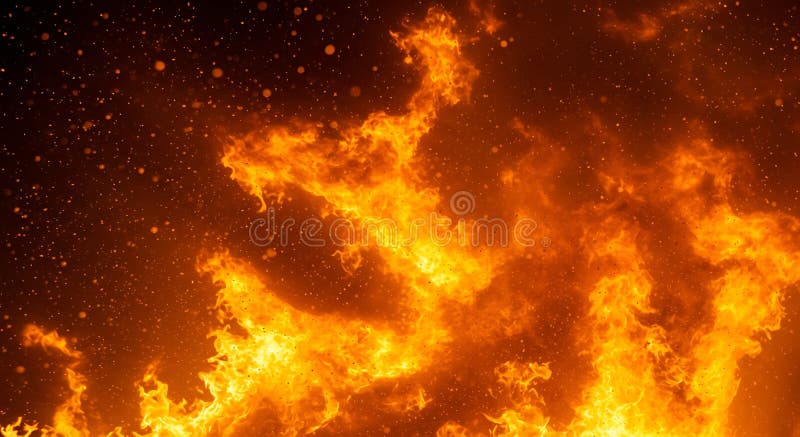 Dramatic Flames and Embers Creating Hot Inferno Background for Visual ...
