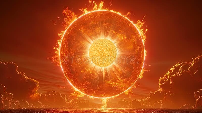 Dramatic Flames Form Mesmerizing Intense Fireball Stock Photo - Image ...