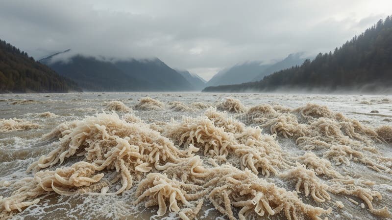 Dramatic Floodwaters Engulf a Community in Southeastern Asia a Powerful ...