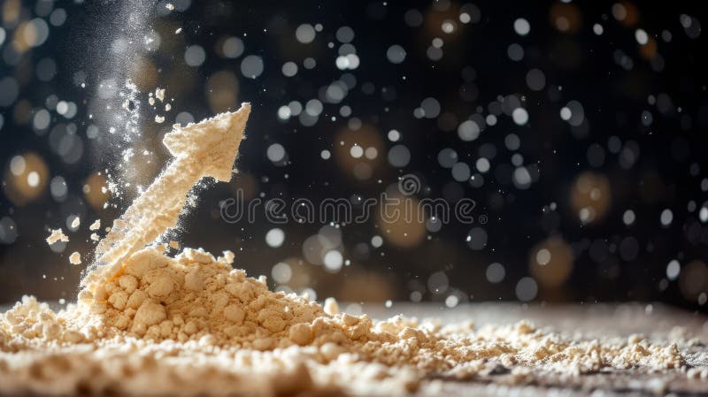 Dramatic Flour Explosion in Darkness Stock Photo - Image of culinary ...