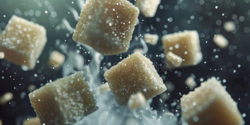 Dramatic Freeze-Frame of Sugar Cubes Scattering with Granules Visible ...