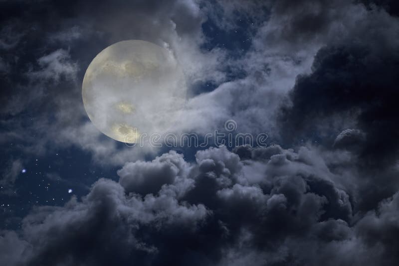 Dramatic full moon night stock image. Image of black - 257132975