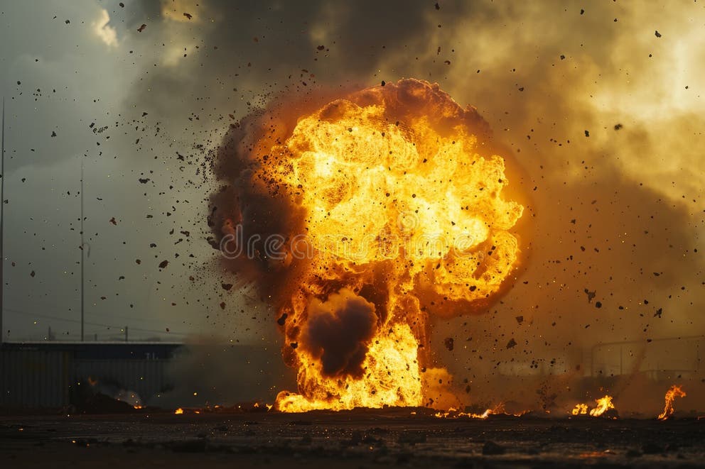 Dramatic Gasoline Explosion Effect Stock Illustration - Illustration of ...