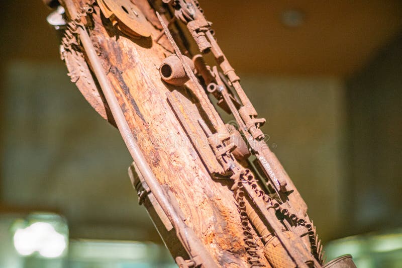 Dramatic and Gloomy Photo of a Collapsing Broken Weapons Left Over from ...