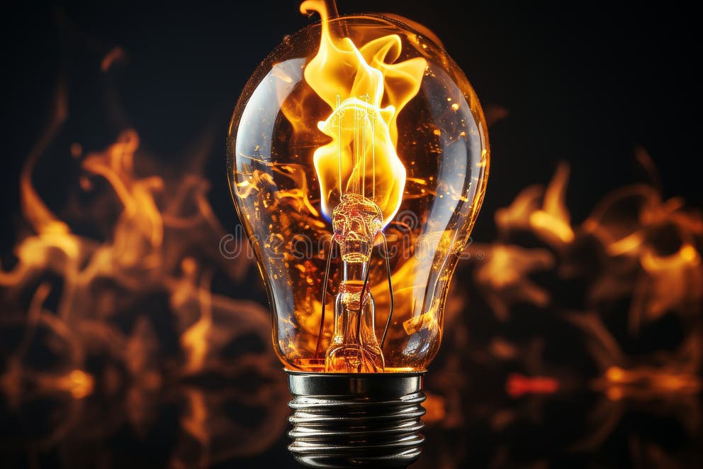 Dramatic Glowing Lightbulb Highlighting Birth of Brilliant Idea or ...