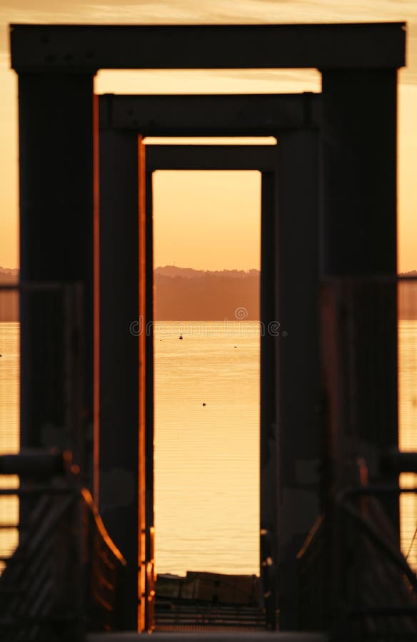 Dramatic Golden Dawn by the Lake Stock Image - Image of light, vibrant ...