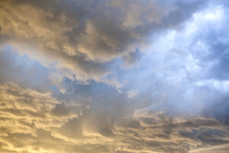 Dramatic Golden Hour Storm Clouds Stock Image - Image of storm, moody ...