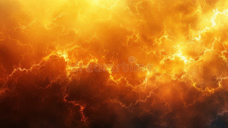 Dramatic Golden and Orange Cloudy Sky with Intense Light and Dark Storm ...