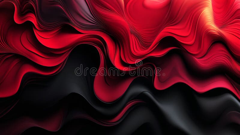 A Dramatic Gradient of Deep Red and Black, with Dynamic Liquid Waves ...