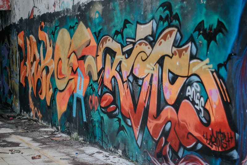 Dramatic Graffiti editorial stock image. Image of street - 239099484